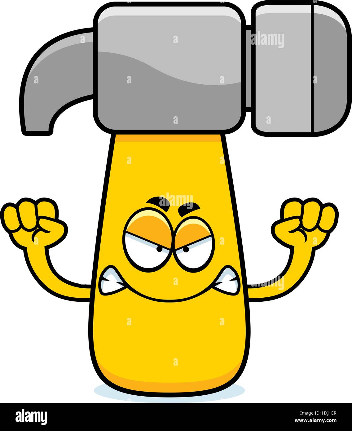 A cartoon illustration of a hammer looking angry Stock Vector Image ...