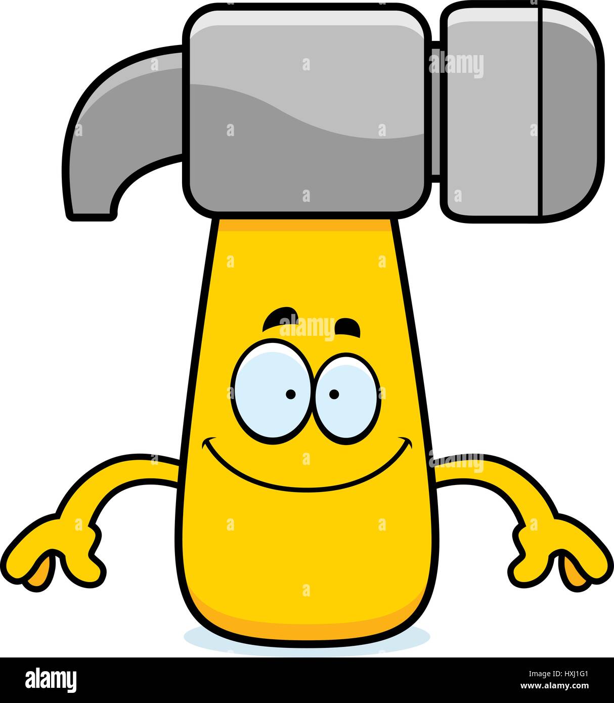 A cartoon illustration of a hammer looking happy Stock Vector Image ...