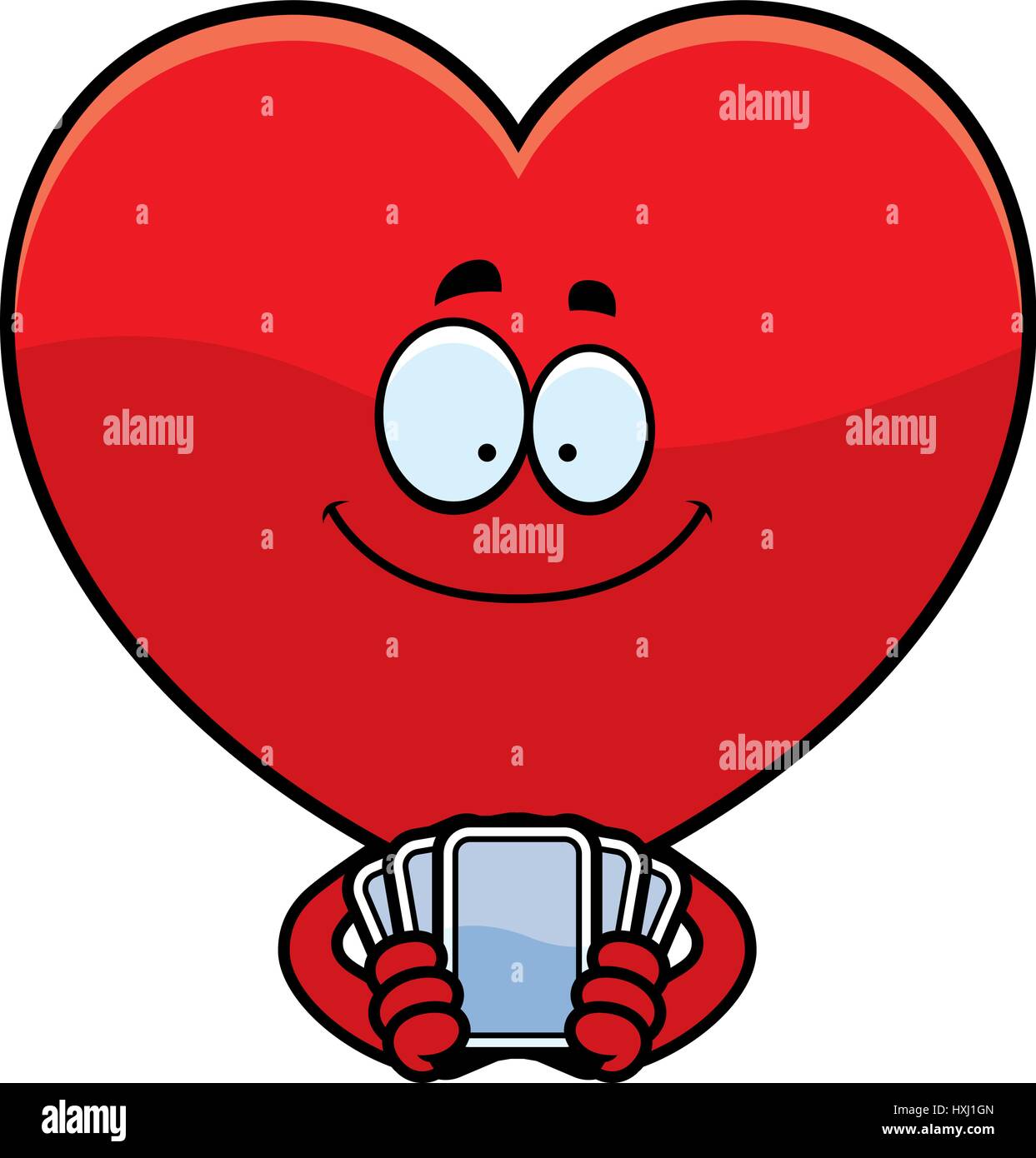 A cartoon illustration of a heart card suit playing cards Stock Vector ...