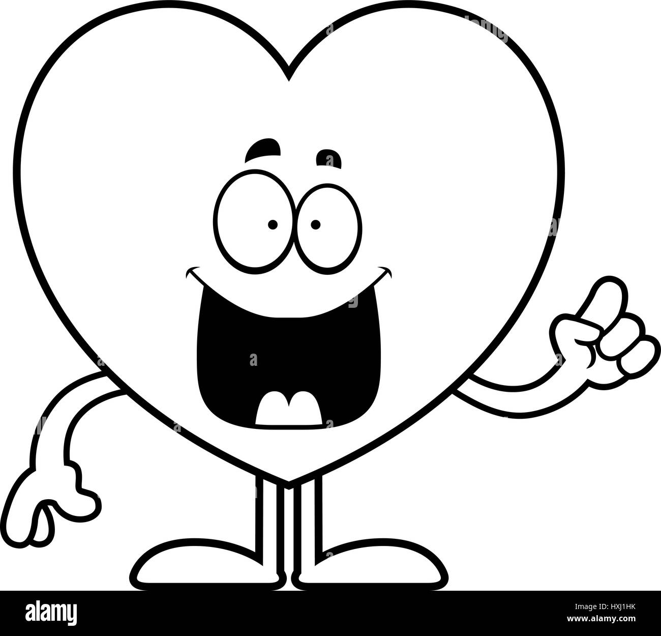 A cartoon illustration of a heart card suit with an idea Stock Vector ...