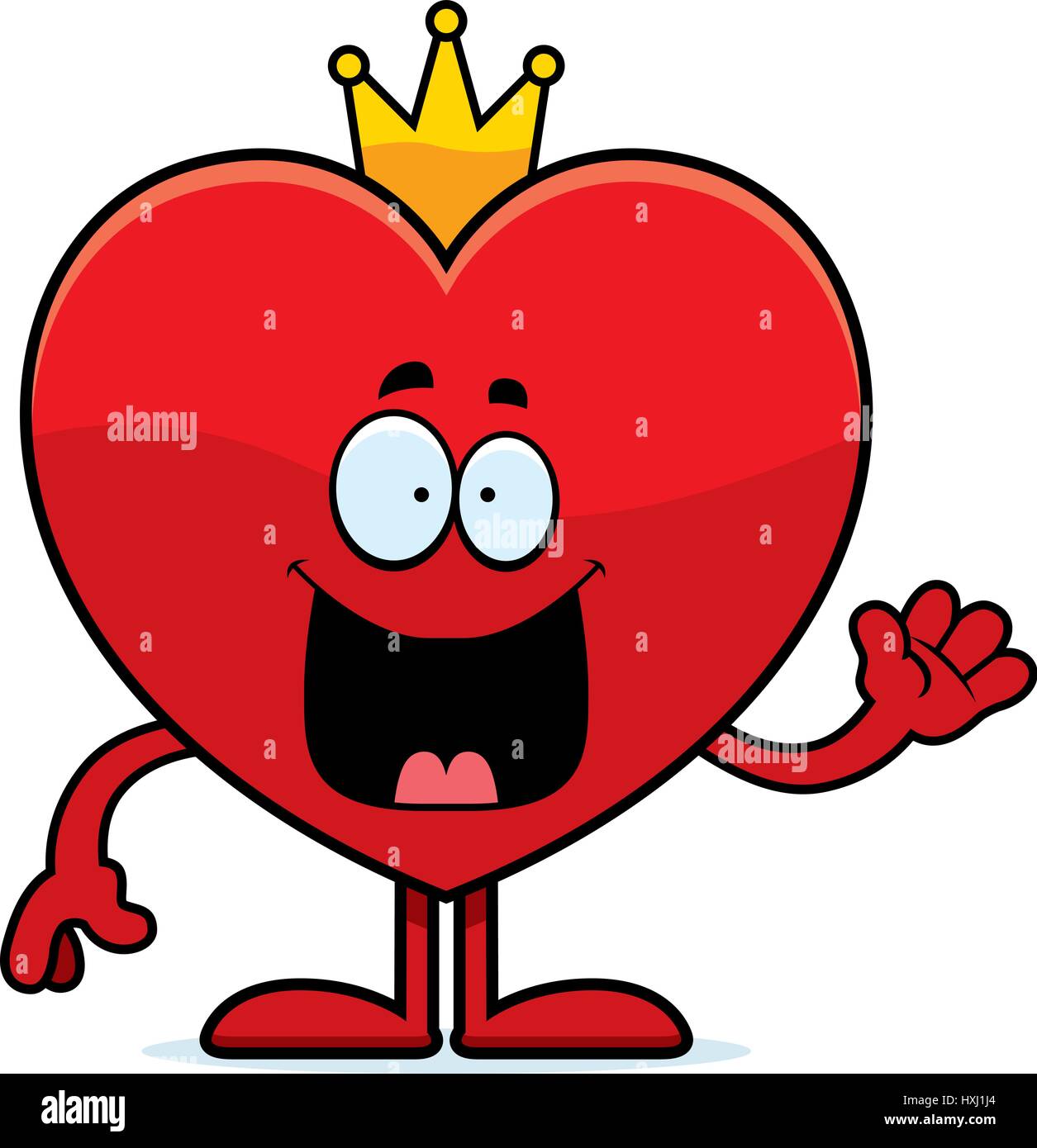 Happy cartoon heart waving smiling hi-res stock photography and images ...