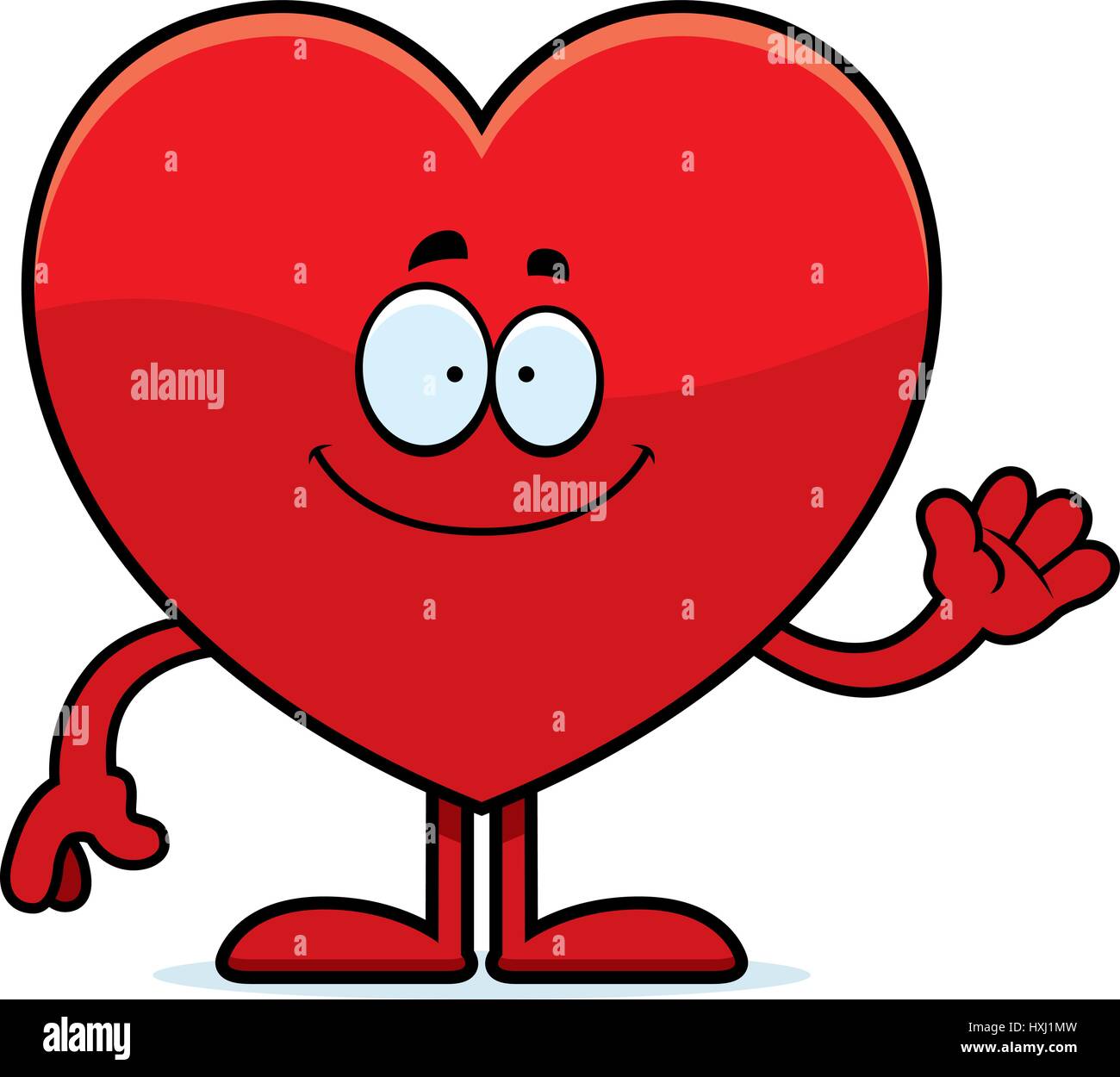 A cartoon illustration of a heart card suit waving Stock Vector Image ...
