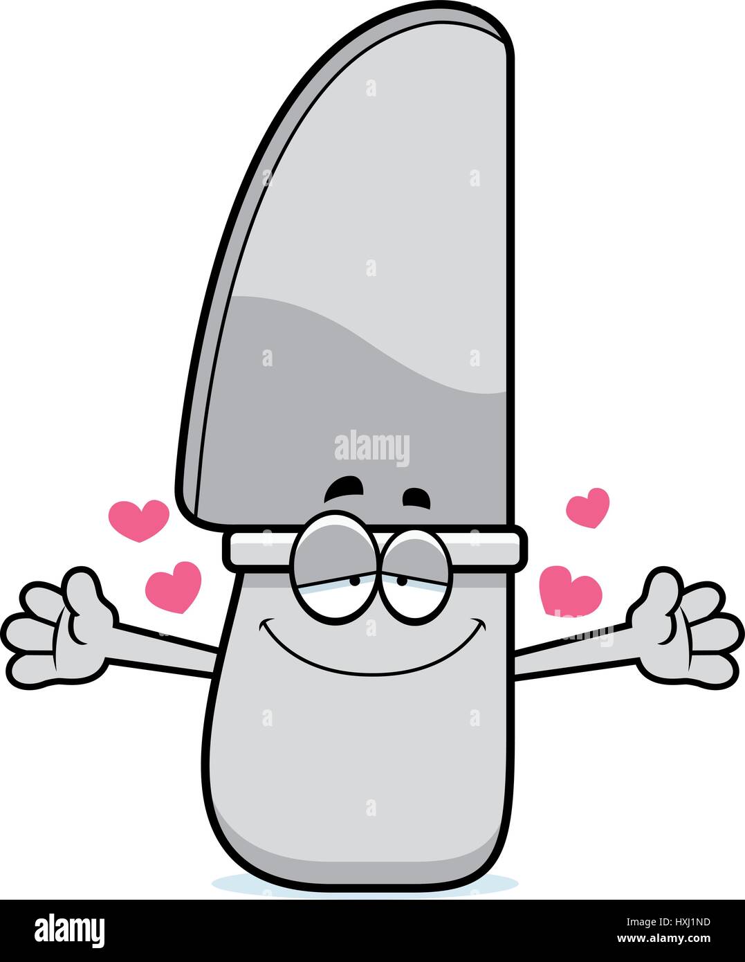 A cartoon illustration of a knife ready to give a hug Stock Vector ...