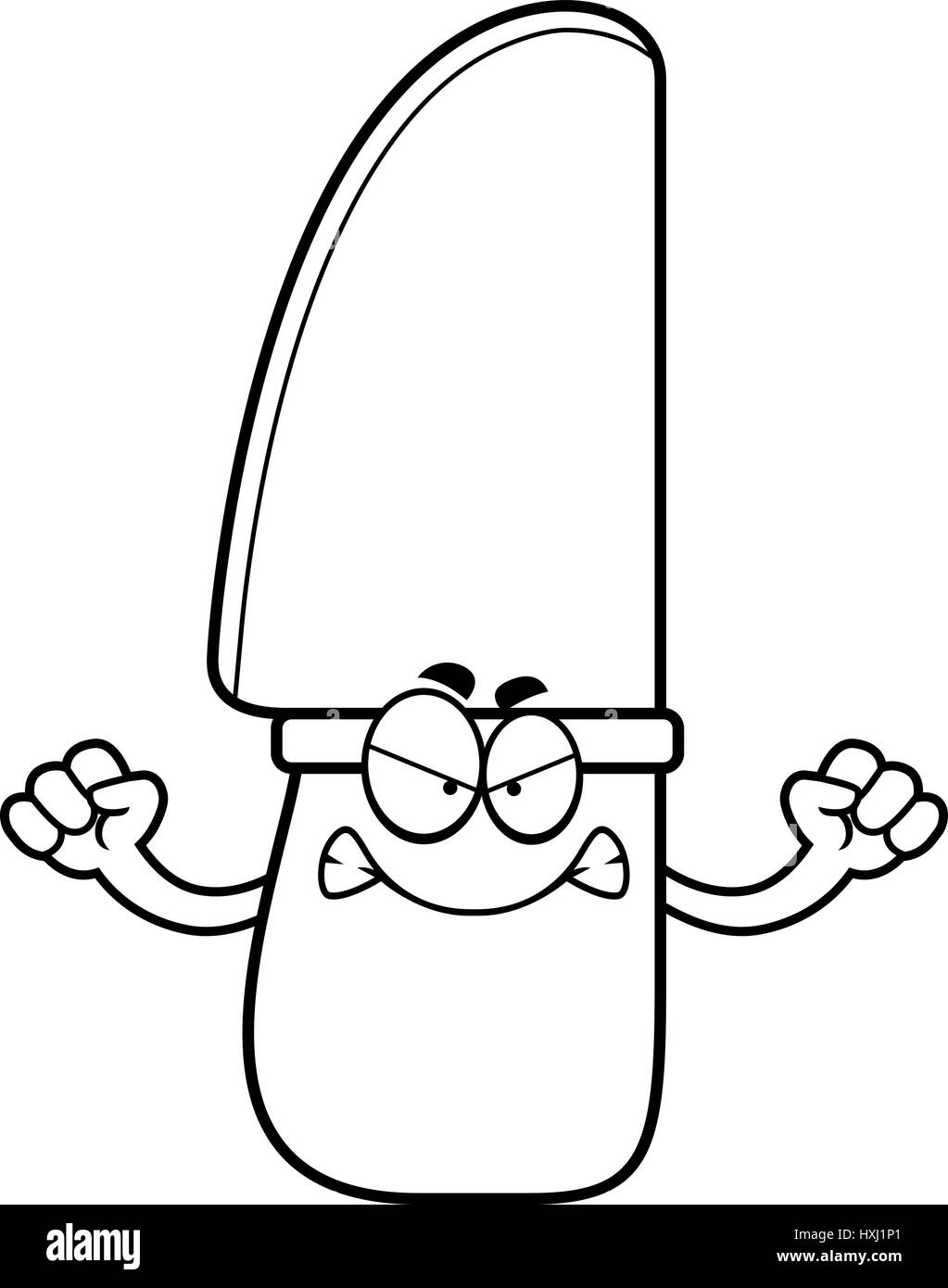 A cartoon illustration of a knife looking angry Stock Vector Image ...
