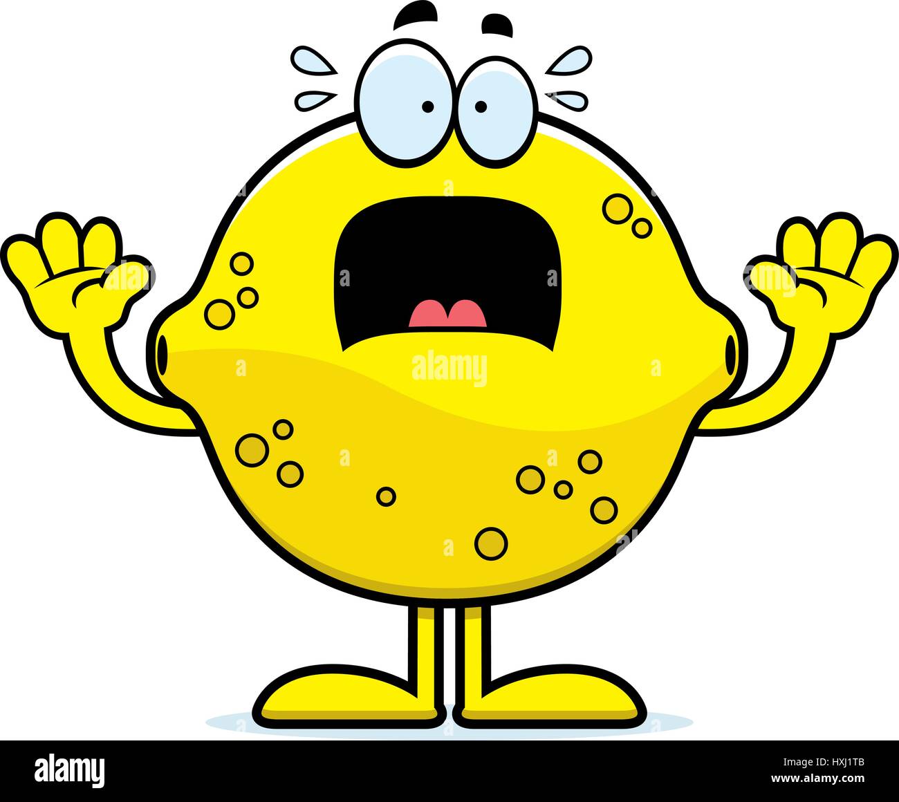 A cartoon illustration of a lemon looking scared Stock Vector Image ...