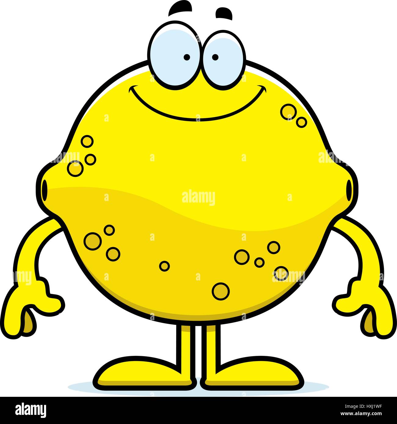 A cartoon illustration of a lemon looking happy Stock Vector Image ...