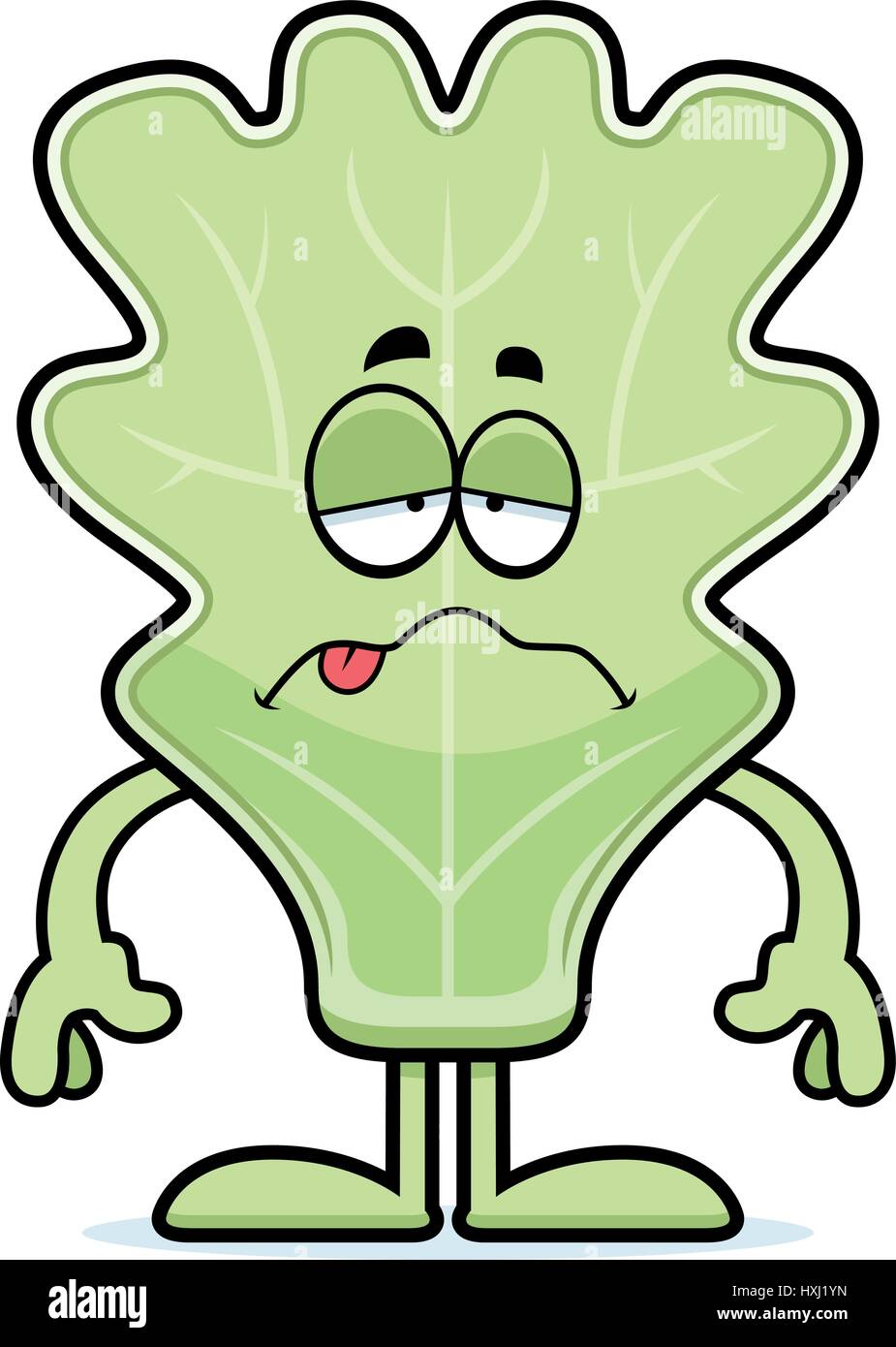 A cartoon illustration of a lettuce leaf looking sick Stock Vector ...