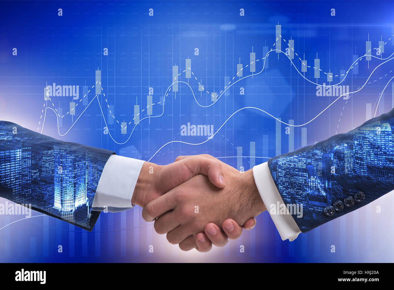 Handshake concept - business metaphor illustration Stock Photo - Alamy
