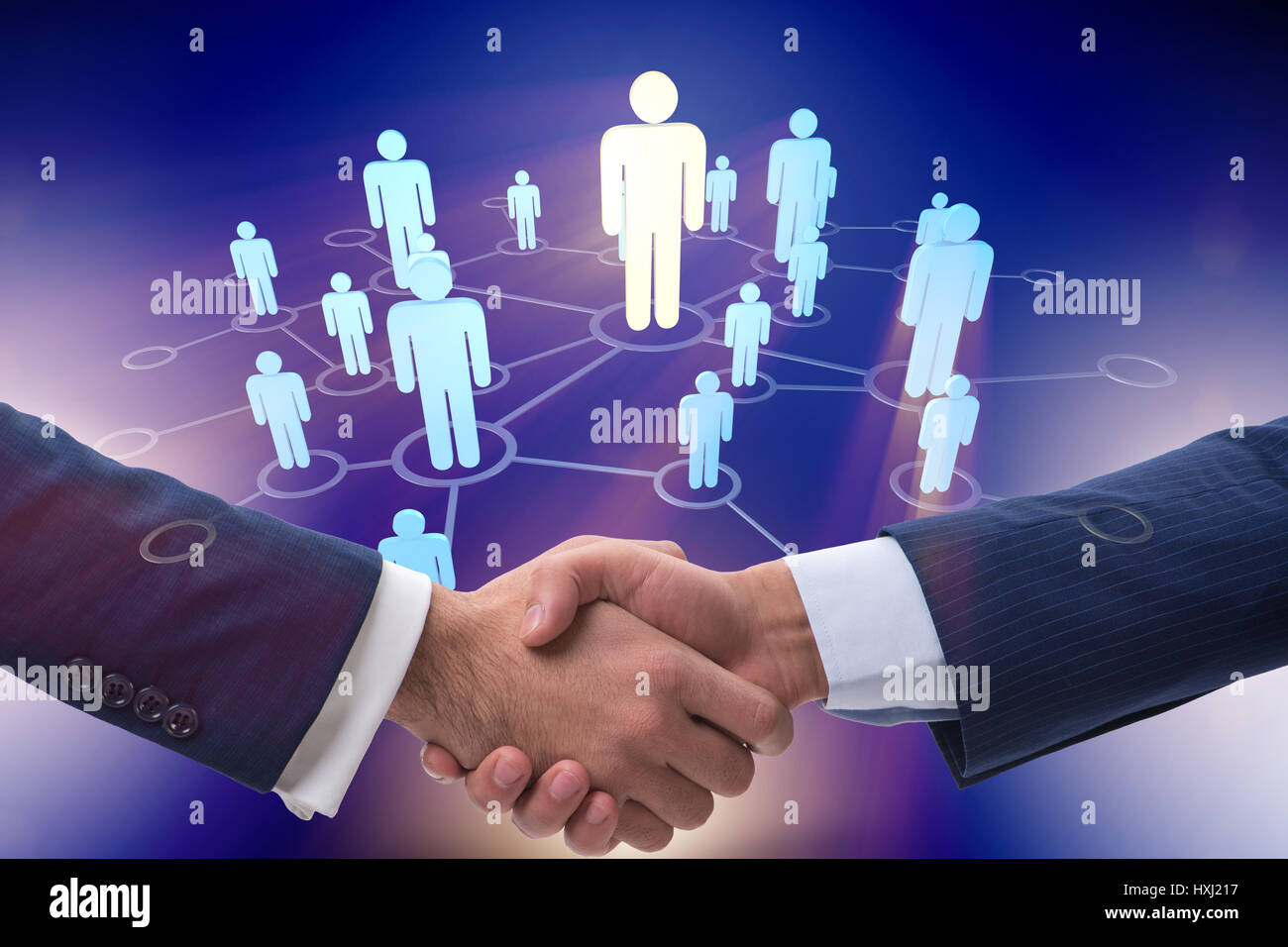 Handshake concept - business metaphor illustration Stock Photo - Alamy
