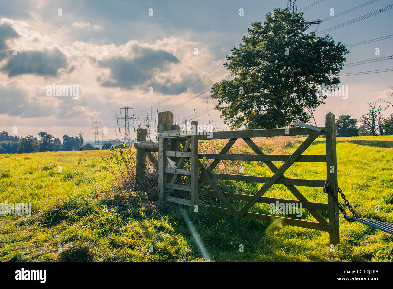 Gate in English countryside Stock Photo - Alamy