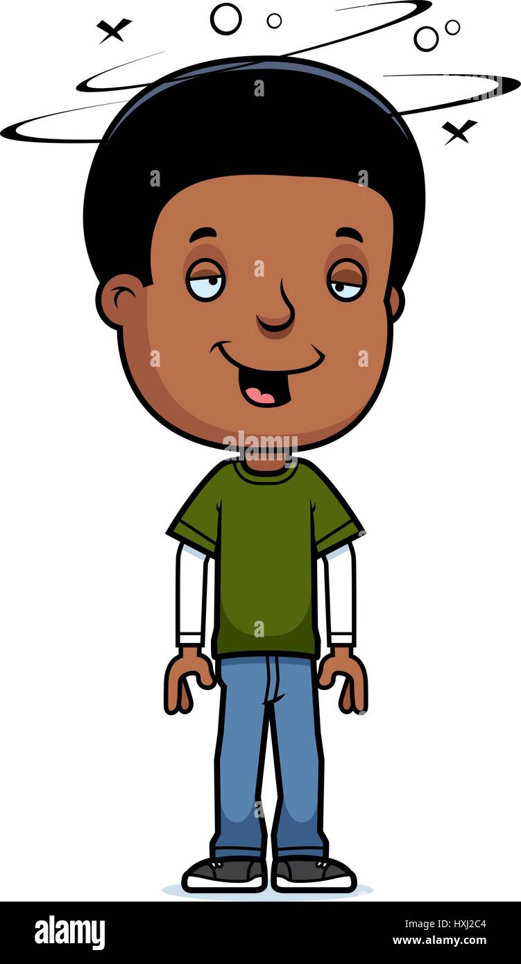 A cartoon illustration of a teenage boy looking drunk Stock Vector ...