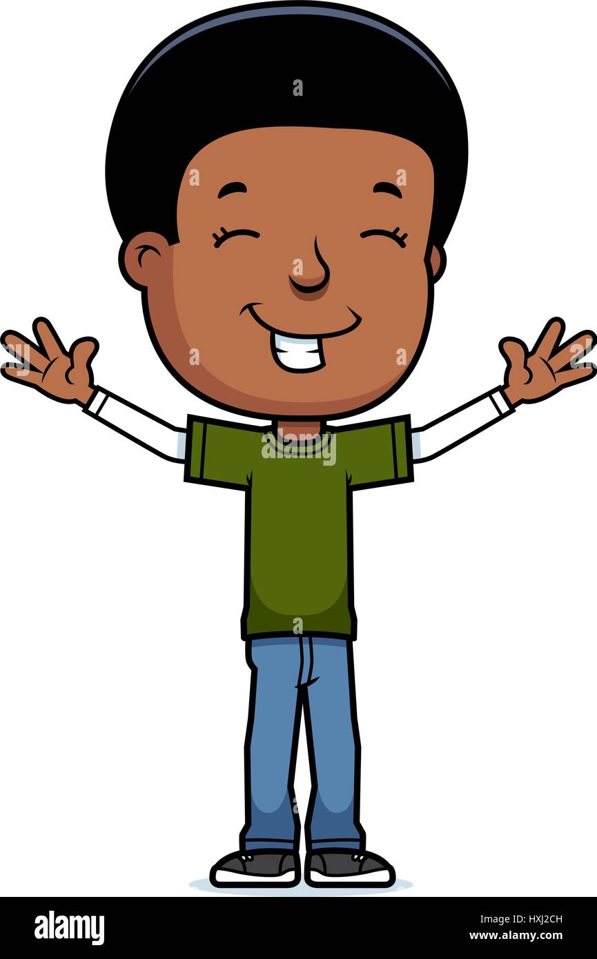 A cartoon illustration of a teenage boy looking happy Stock Vector ...