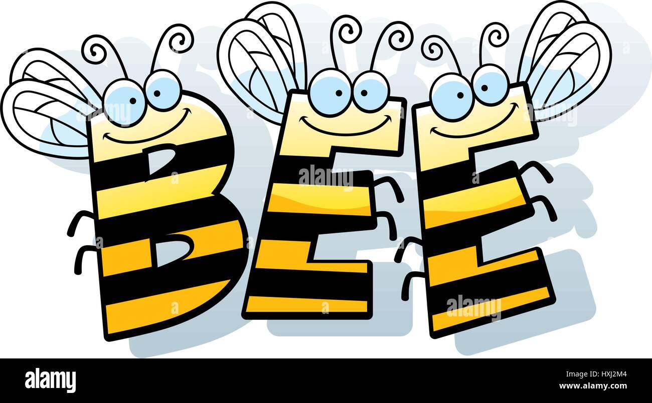 A cartoon illustration of the word buzz with a bee theme Stock Vector ...