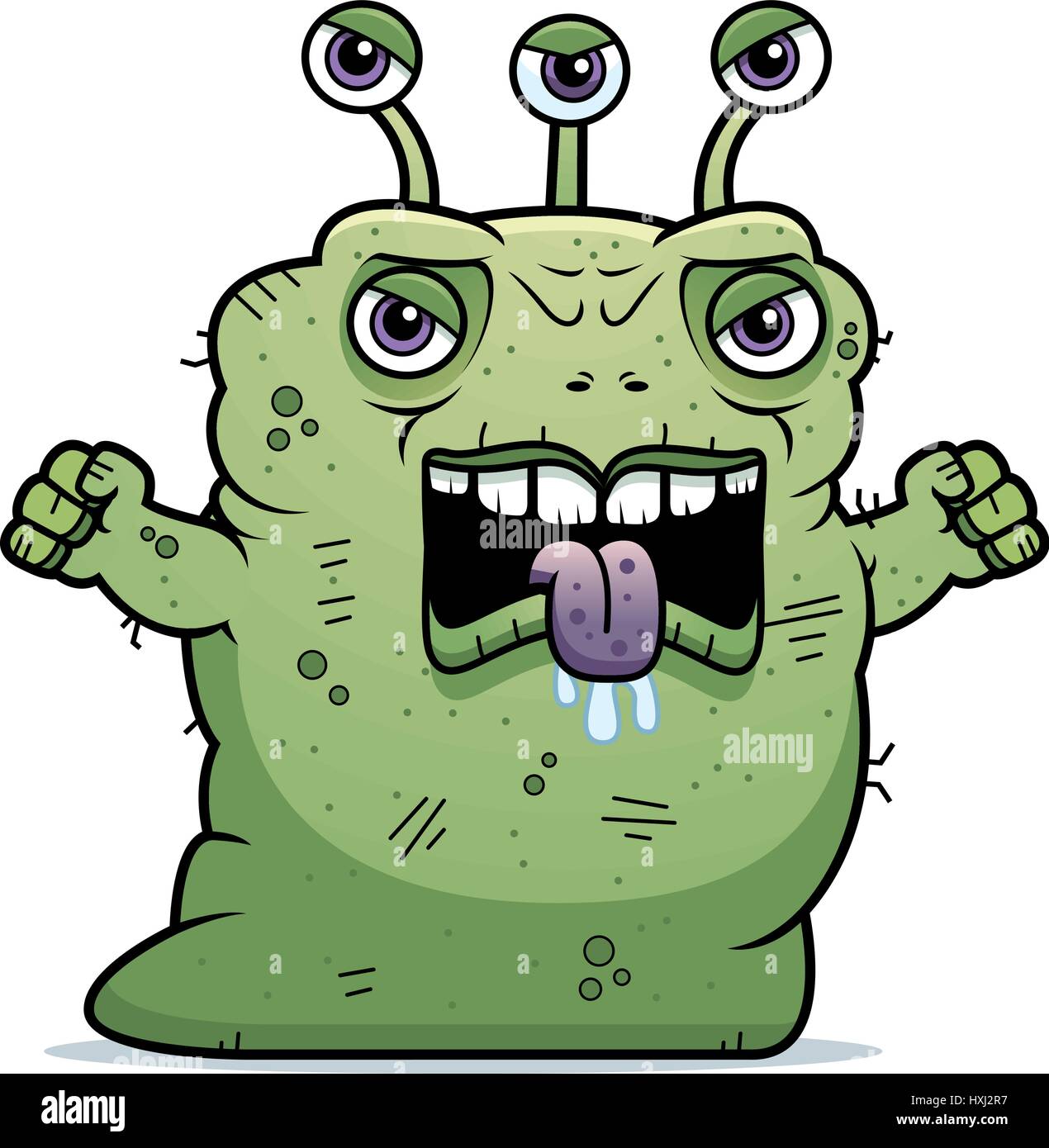 A cartoon illustration of an ugly alien looking angry Stock Vector ...