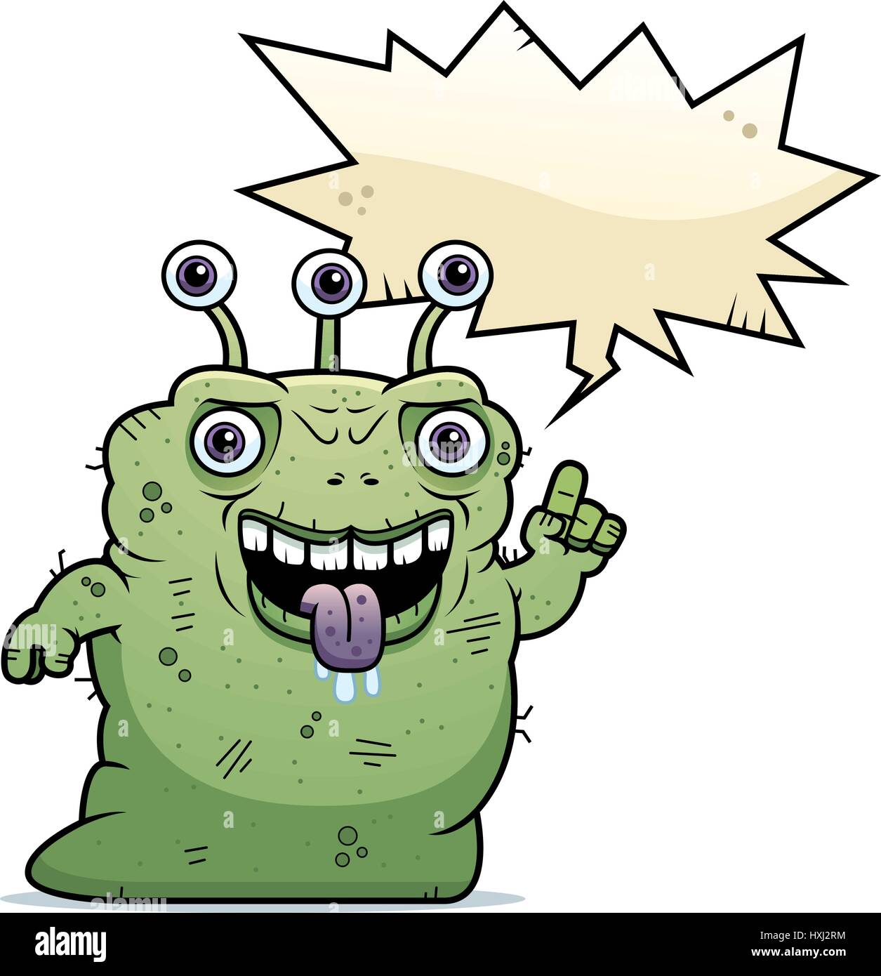 A cartoon illustration of an ugly alien talking Stock Vector Image ...