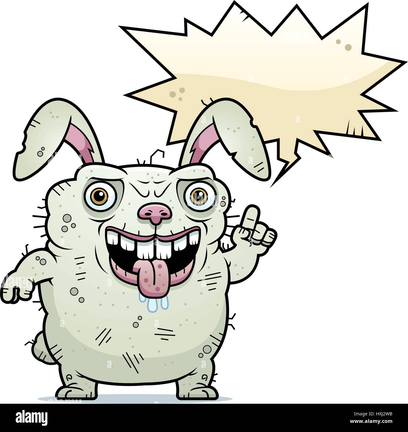 A cartoon illustration of an ugly bunny talking Stock Vector Image ...