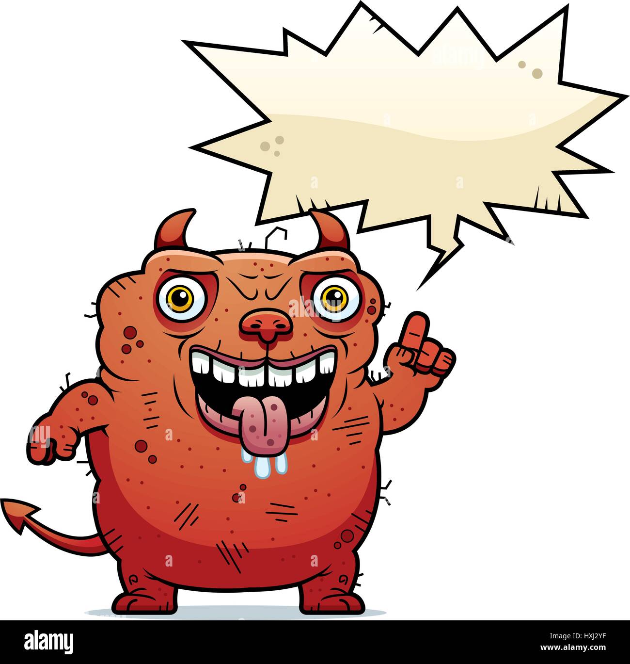 A cartoon illustration of an ugly devil talking Stock Vector Image ...