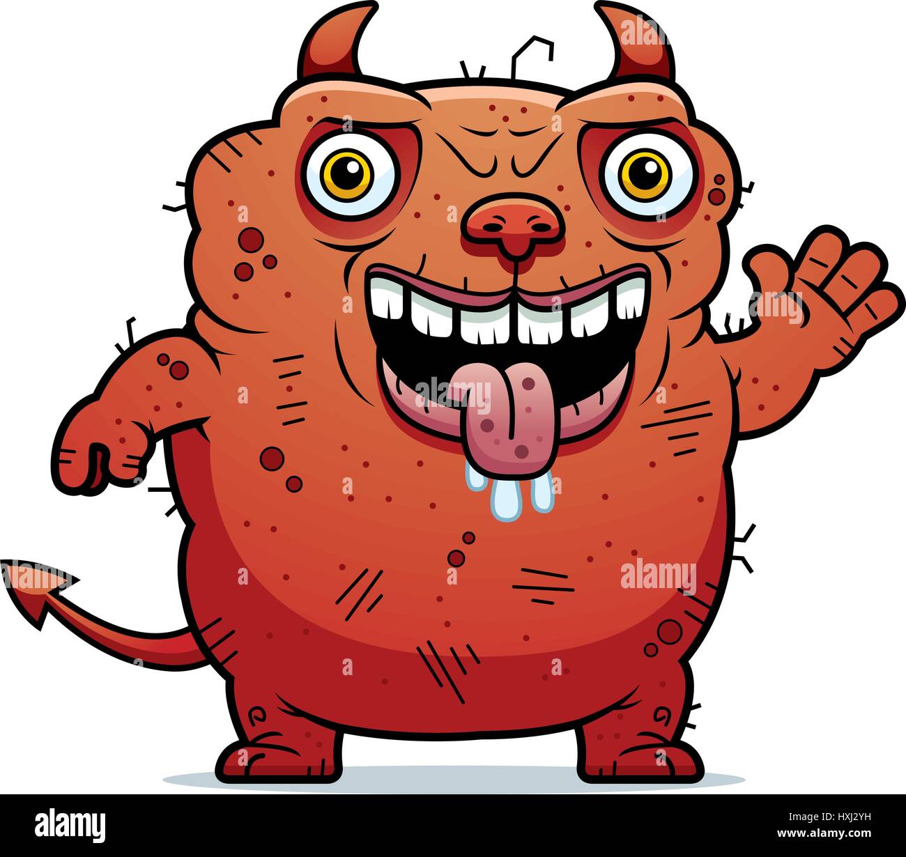 A cartoon illustration of an ugly devil waving Stock Vector Image & Art ...