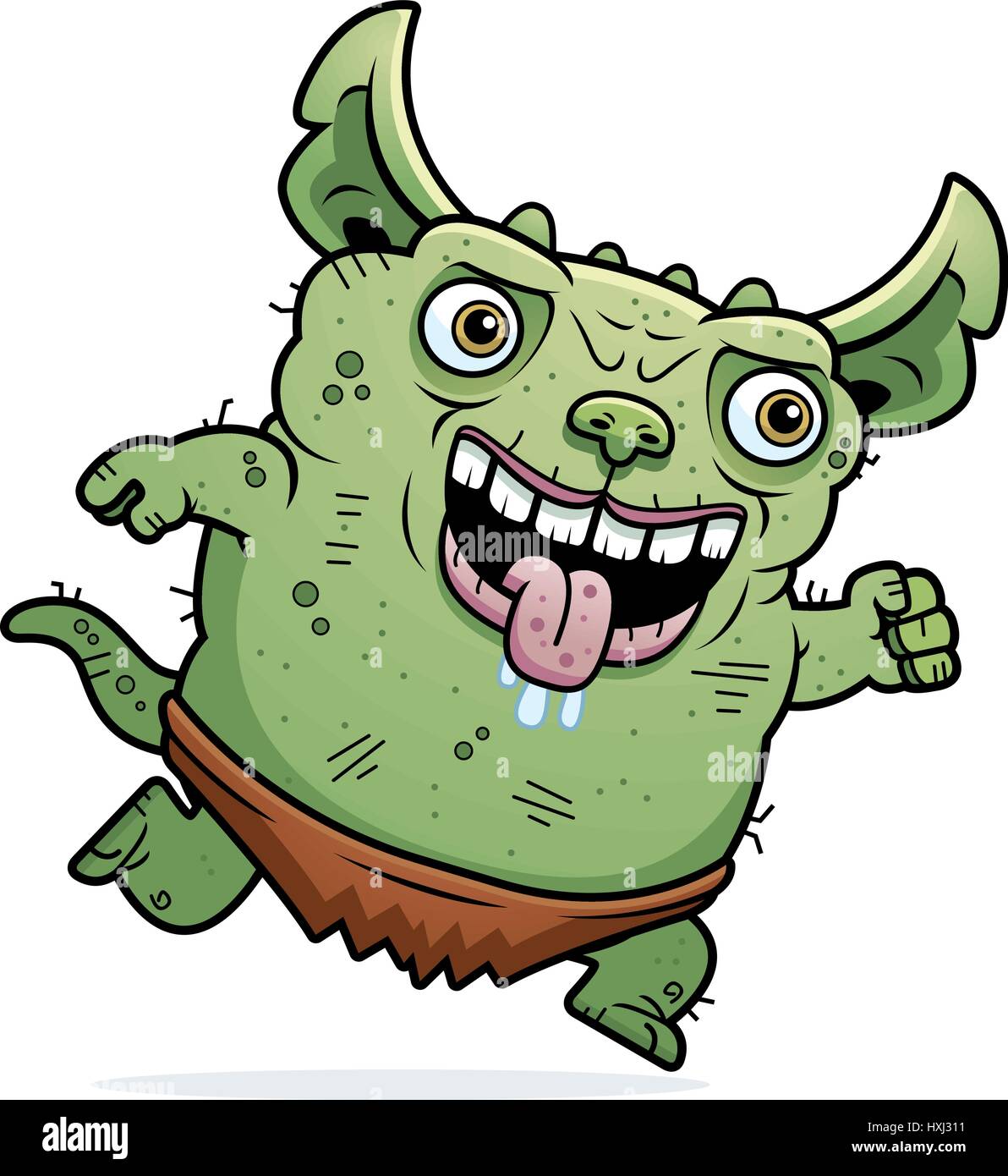 A cartoon illustration of an ugly gremlin running Stock Vector Image & Art - Alamy