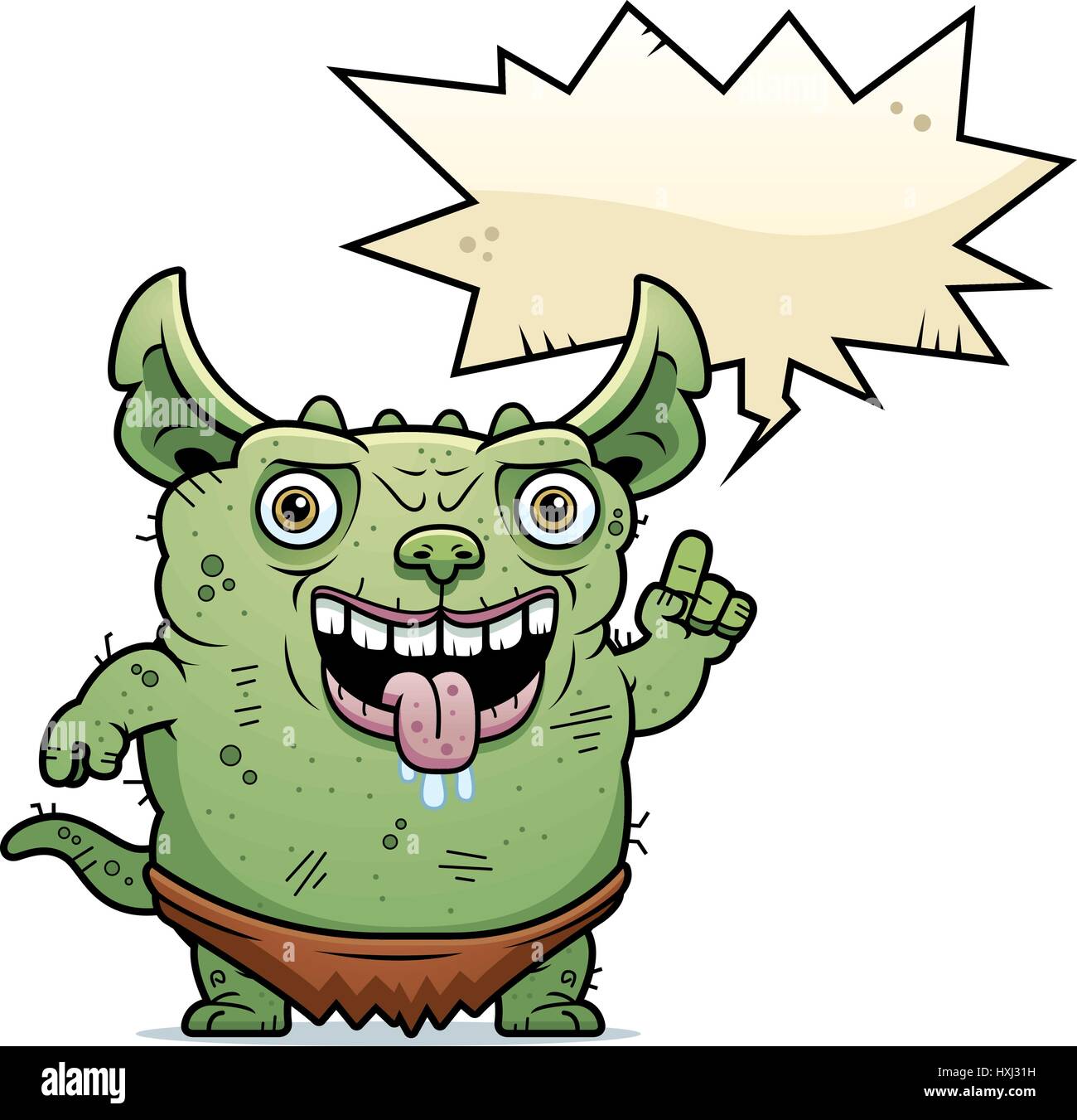 A cartoon illustration of an ugly gremlin talking Stock Vector Image ...