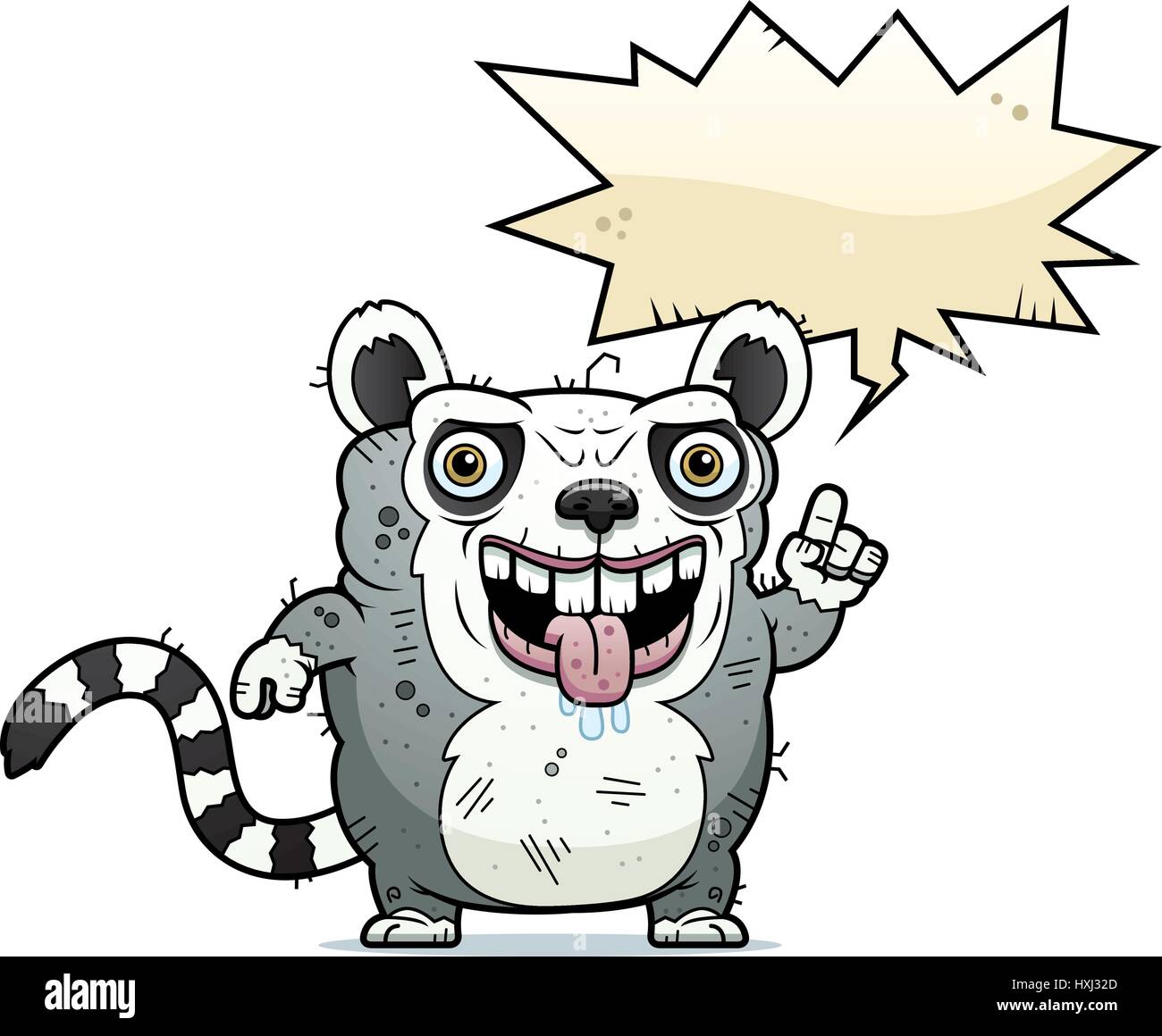 A cartoon illustration of an ugly lemur talking Stock Vector Image ...