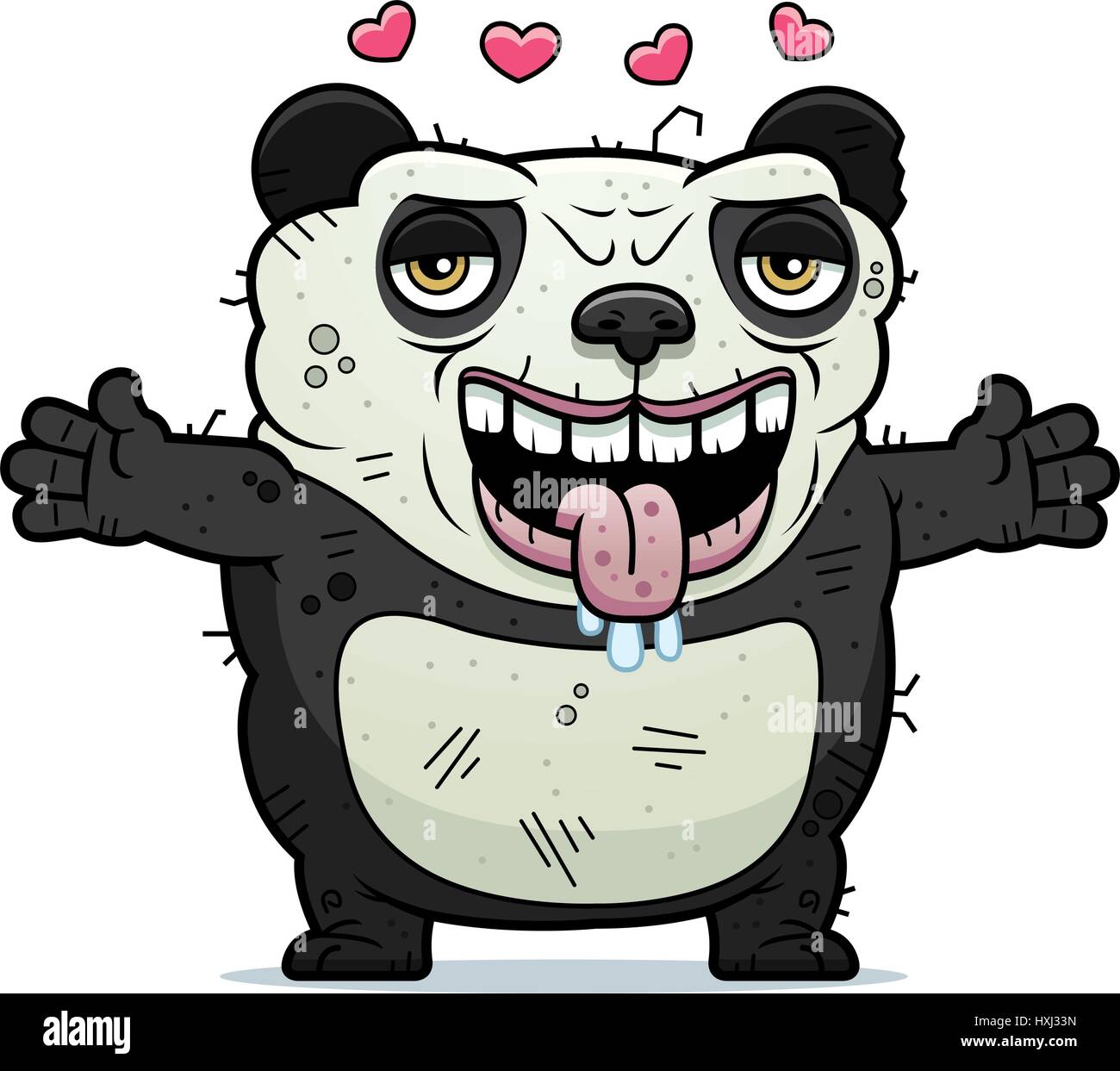 Panda Bear Hug Cartoon