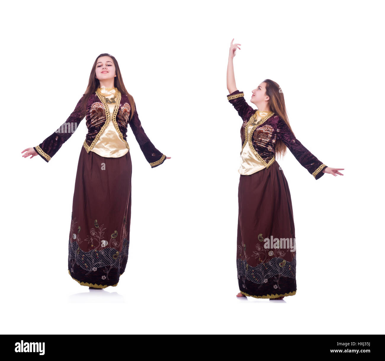 Young lady dancing traditional azeri dance Stock Photo - Alamy