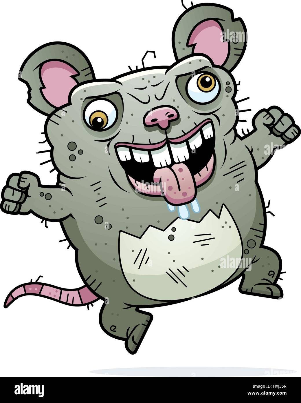A cartoon illustration of an ugly rat looking crazy Stock Vector Image ...