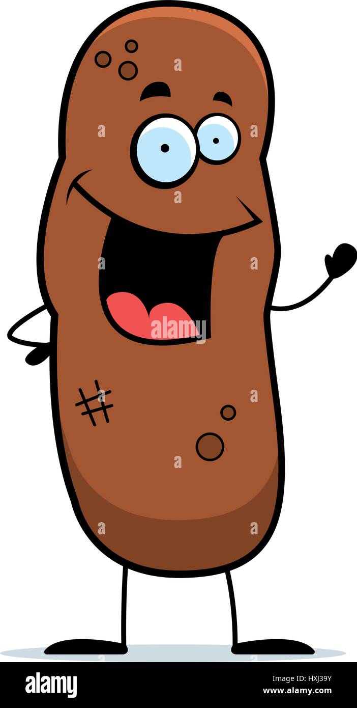 A cartoon illustration of a piece of poop waving and smiling Stock ...
