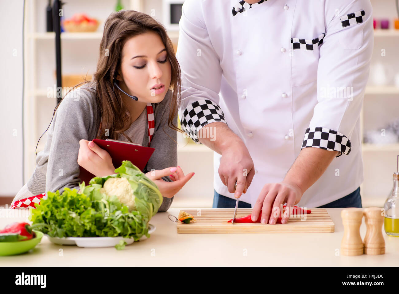 Food cooking tv show in the studio Stock Photo - Alamy