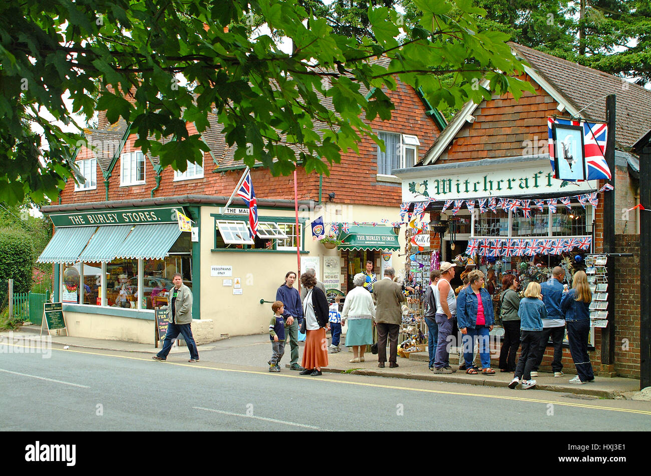 Gift shops in the village of Burley in the New Forest, Hampshire ...
