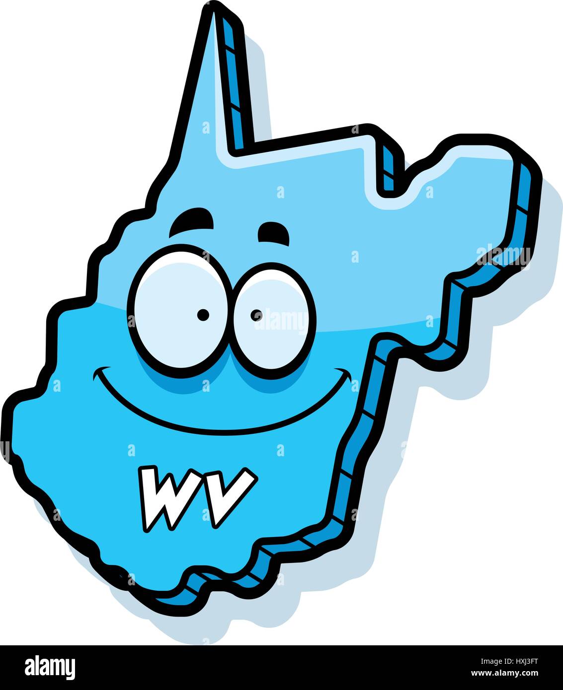A cartoon illustration of the state of West Virginia smiling Stock ...