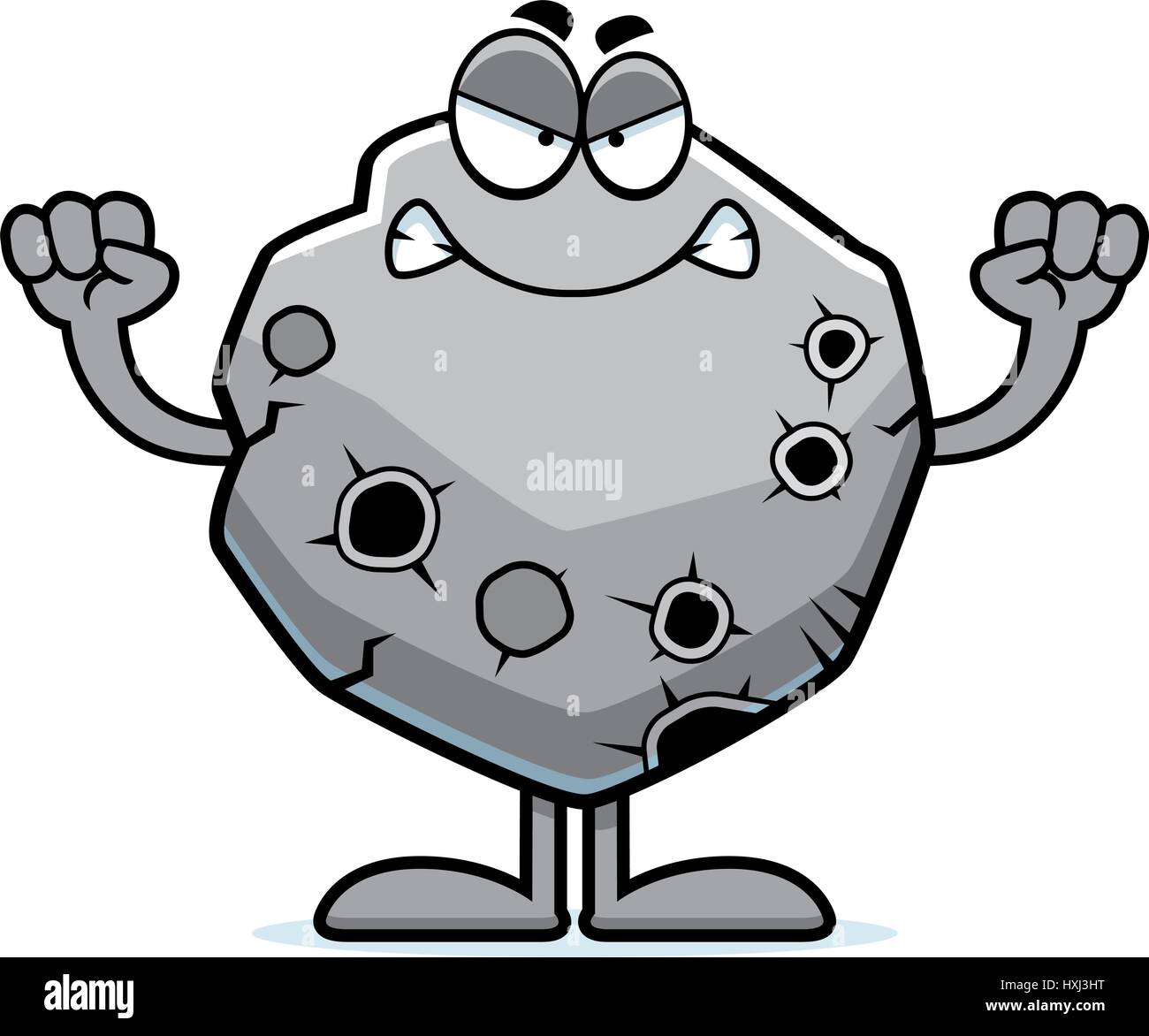 A cartoon illustration of an asteroid looking angry Stock Vector Image ...