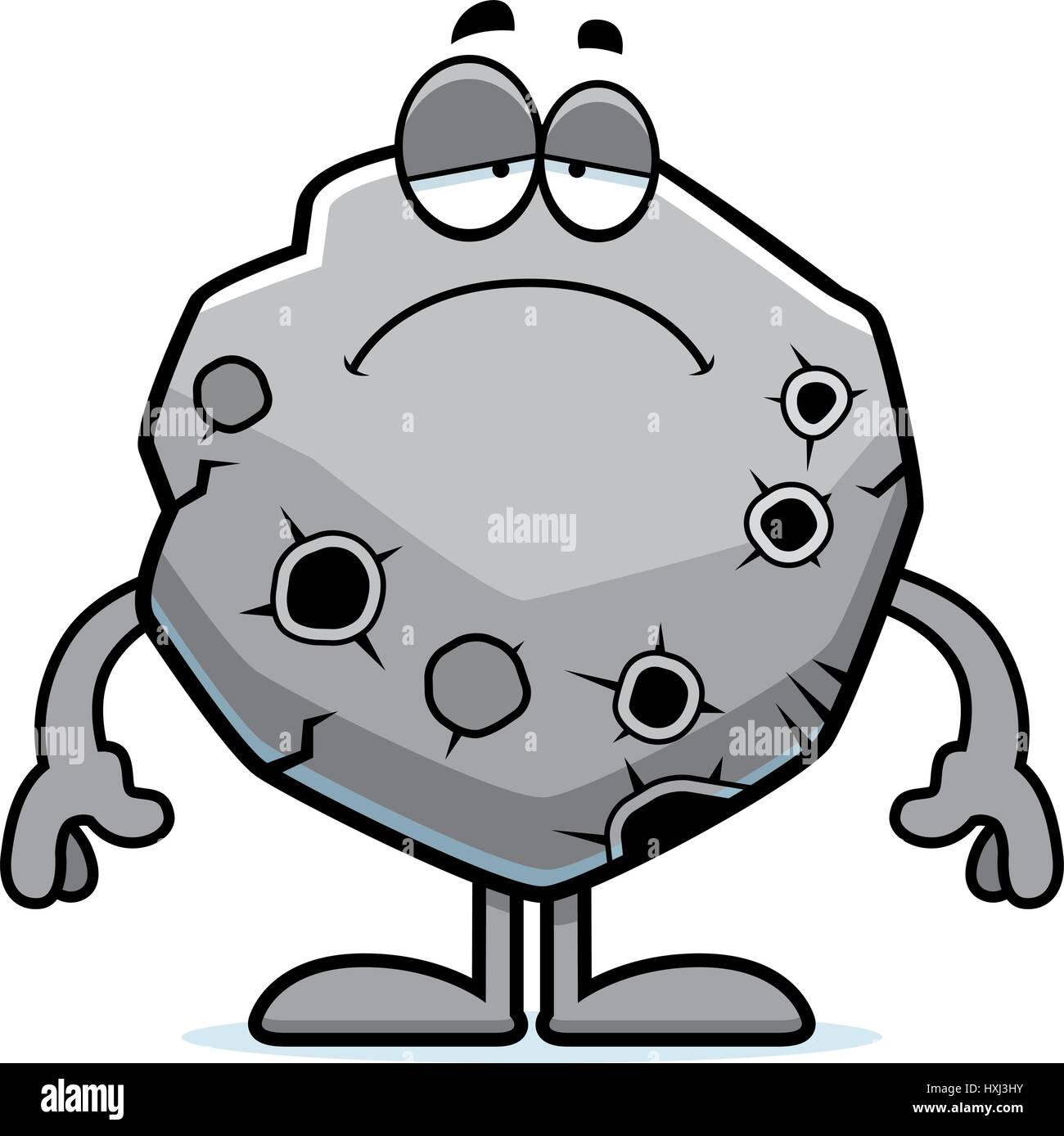 A cartoon illustration of an asteroid looking sad Stock Vector Image ...
