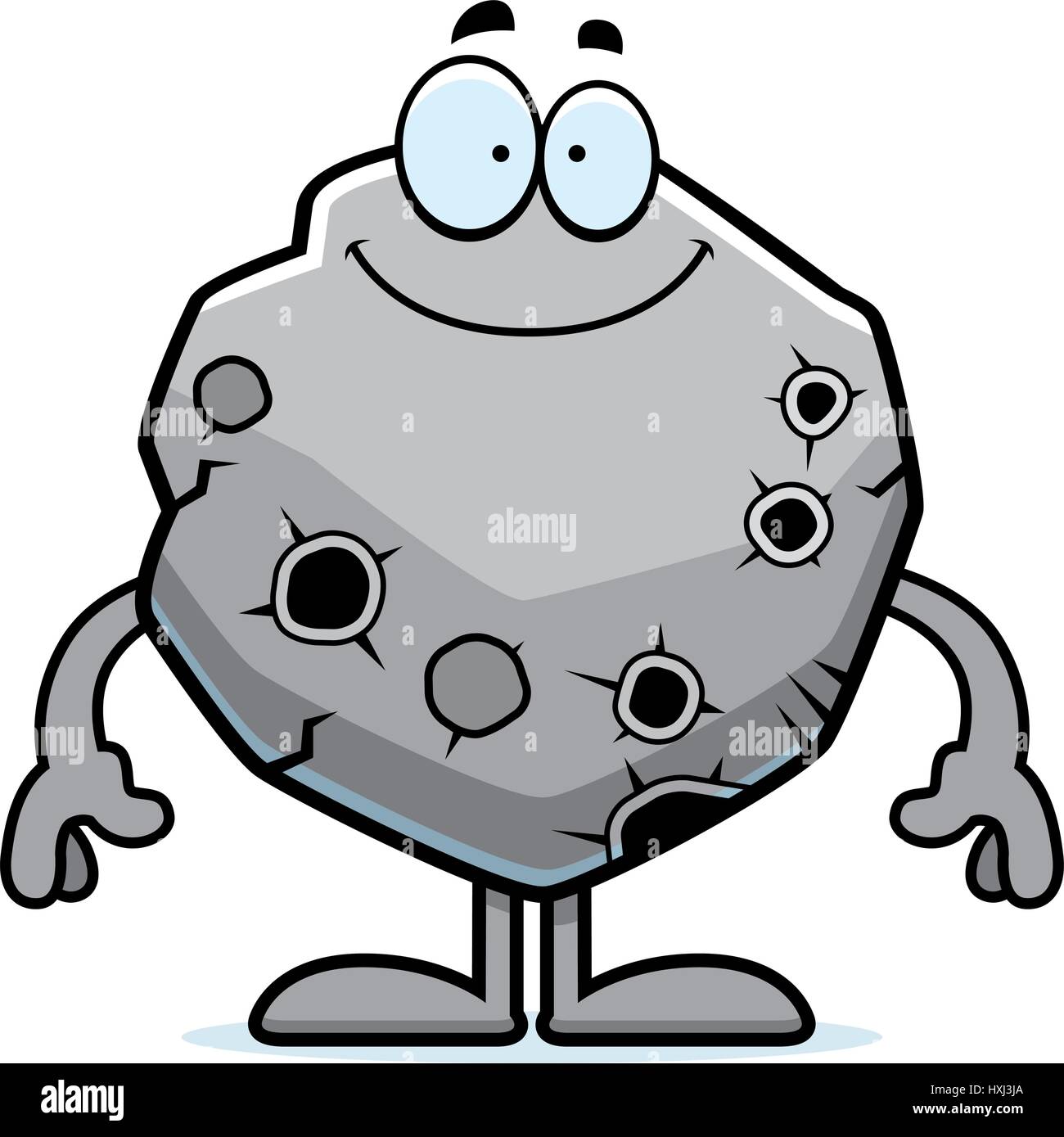 A cartoon illustration of an asteroid looking happy Stock Vector Image ...