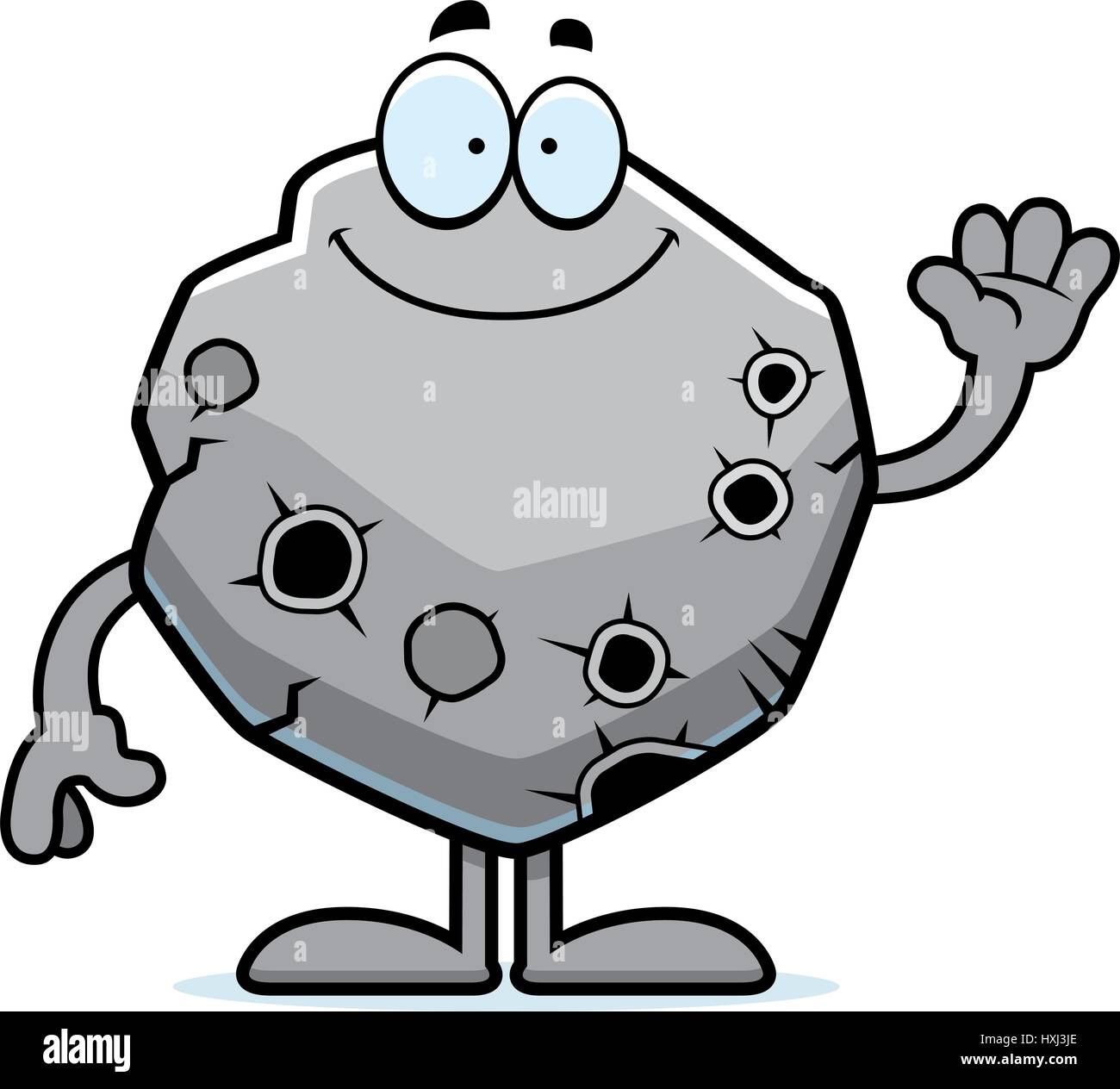 A cartoon illustration of an asteroid waving Stock Vector Image & Art ...