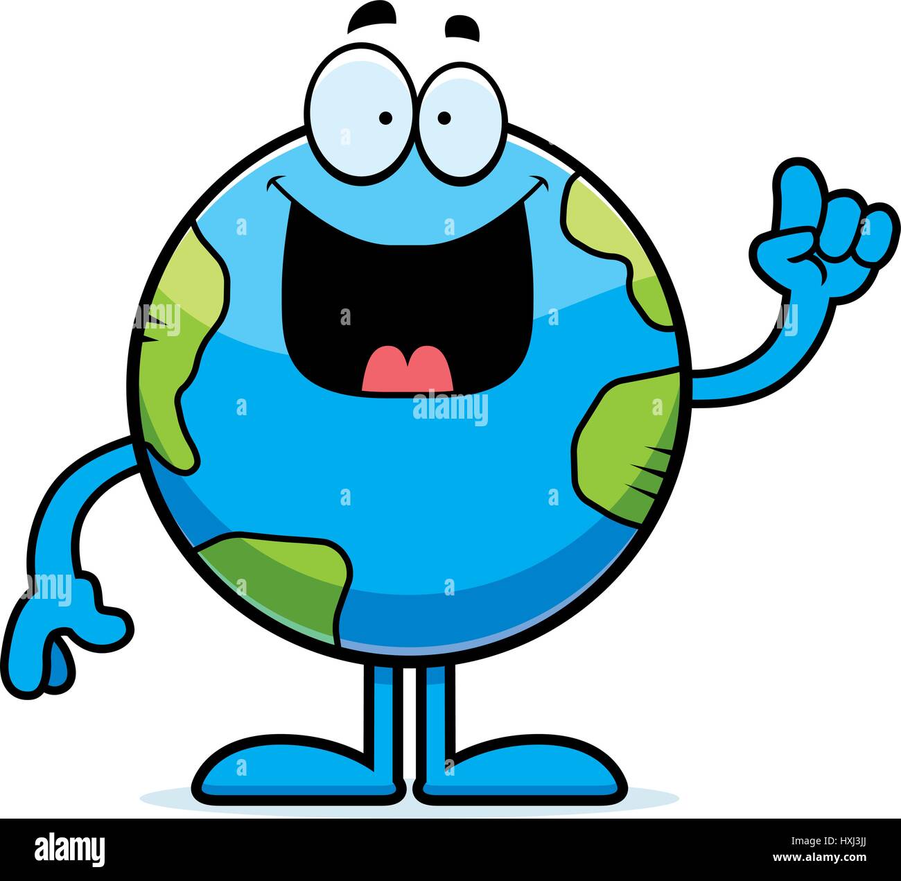 A cartoon illustration of the planet Earth with an idea Stock Vector ...