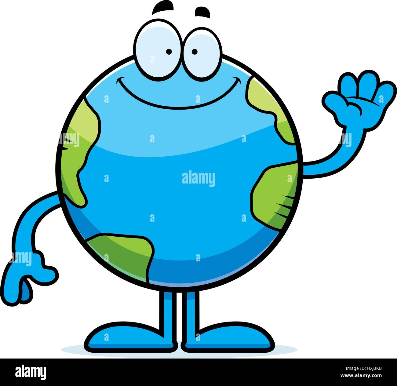 Happy cartoon planet earth waving hi-res stock photography and images ...