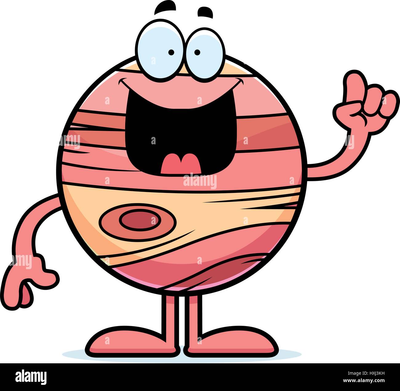 A cartoon illustration of the planet Jupiter with an idea Stock Vector ...