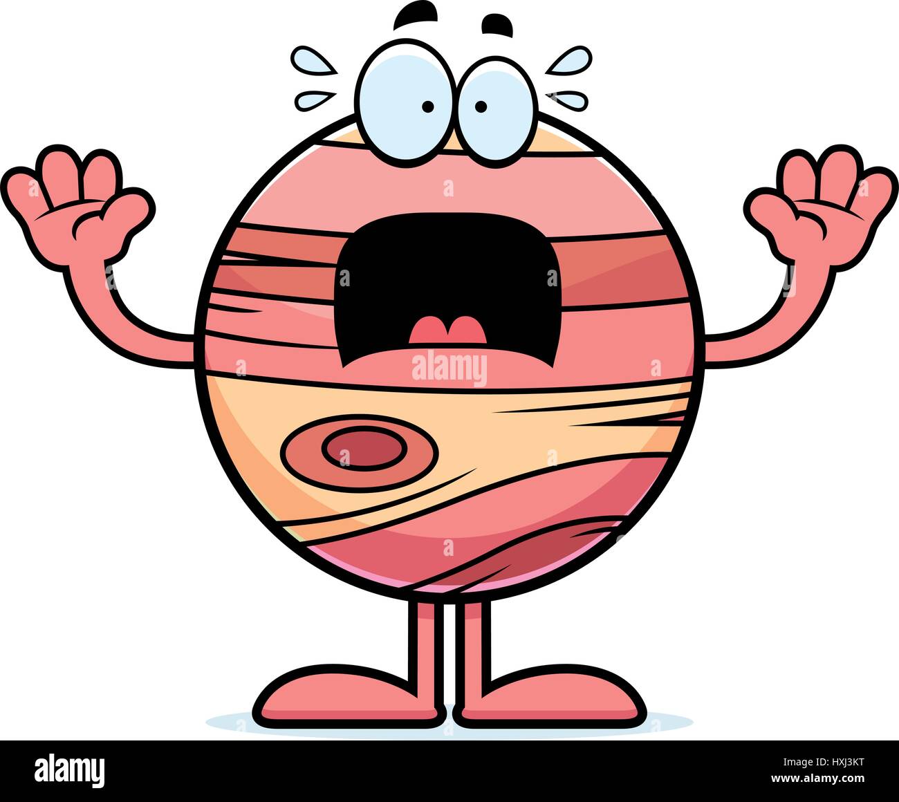 A cartoon illustration of the planet Jupiter looking scared Stock ...