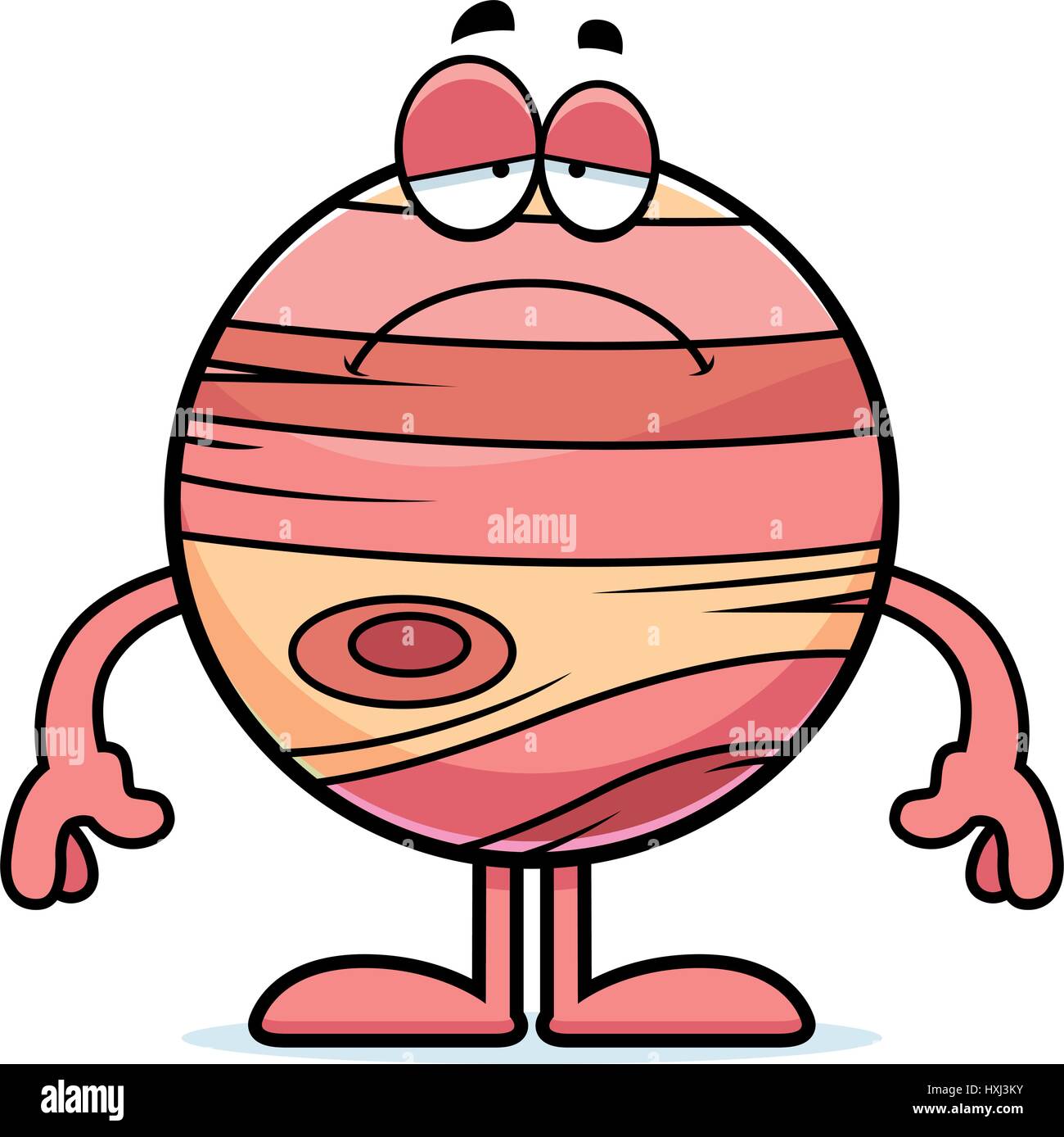 A cartoon illustration of the planet Jupiter looking sad Stock Vector ...