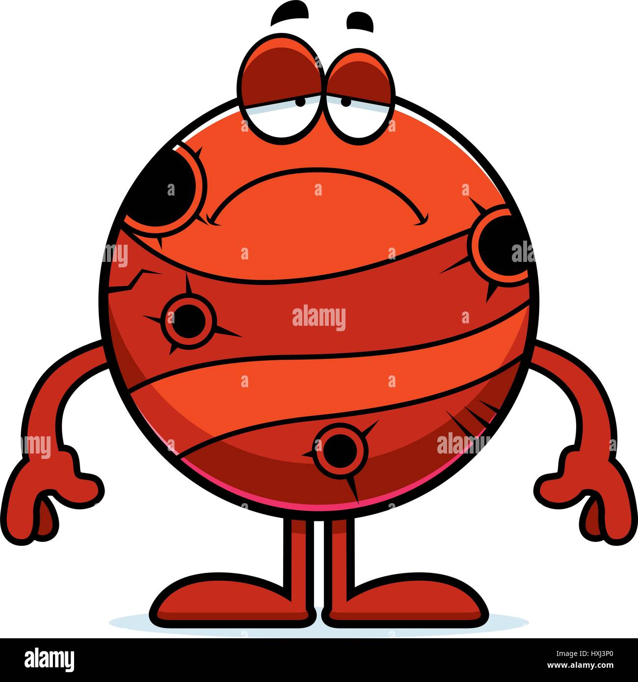 A cartoon illustration of the planet Mercury looking sad Stock Vector ...