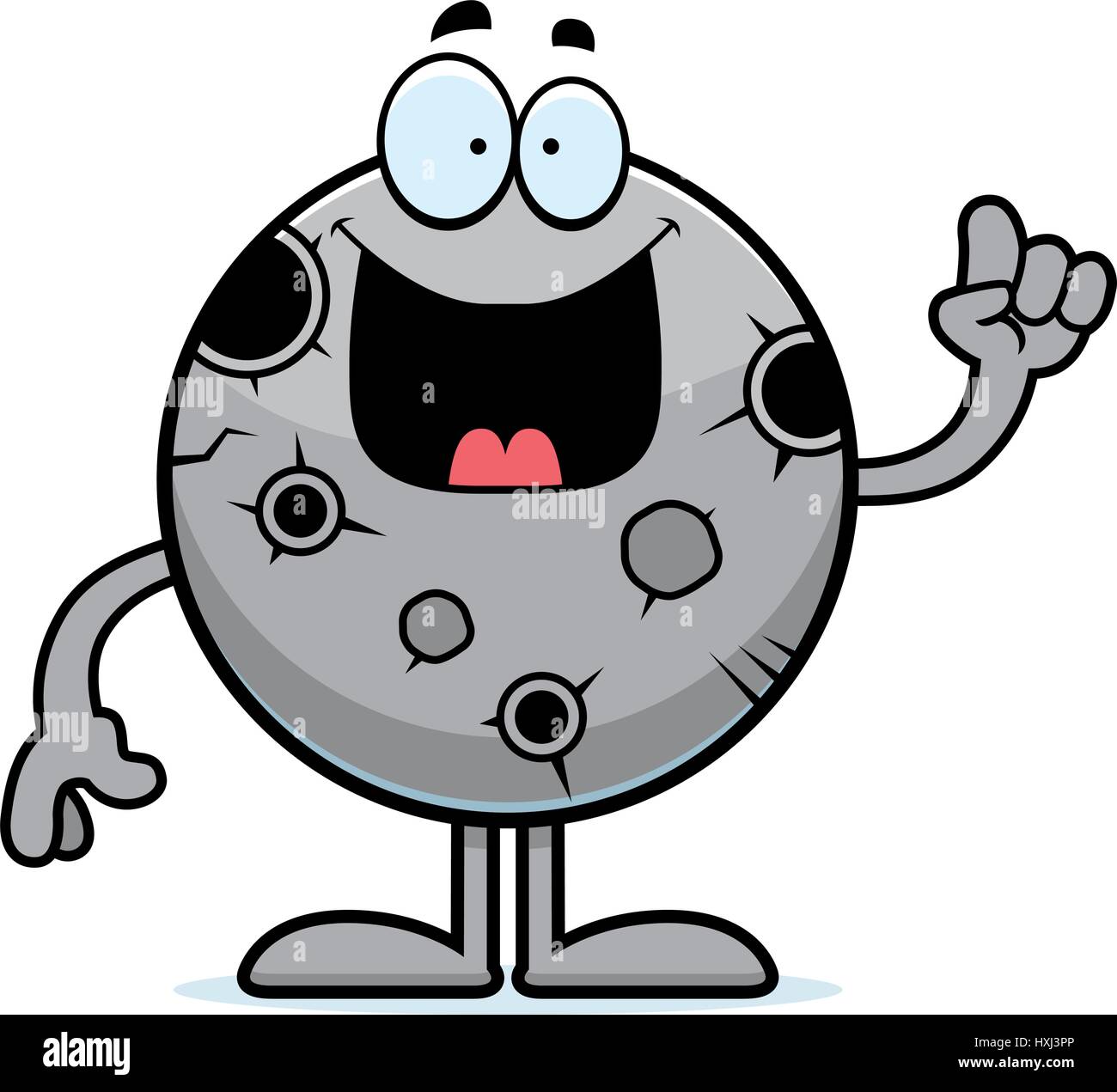 A cartoon illustration of the Moon with an idea Stock Vector Image ...