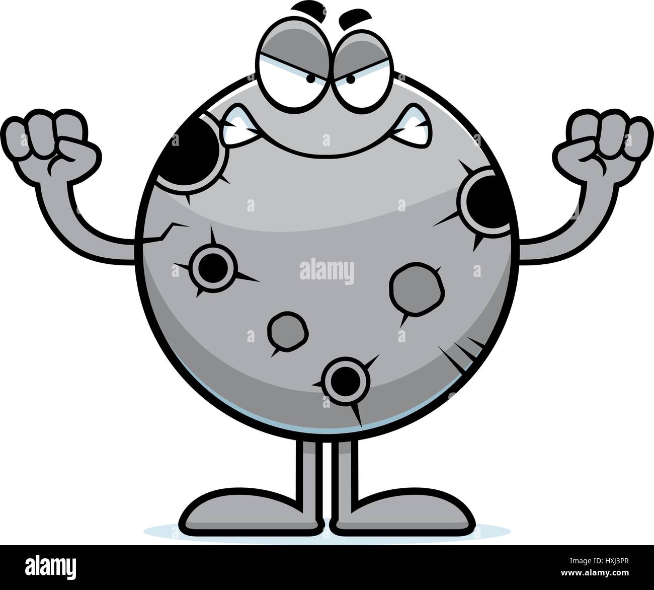 A cartoon illustration of the Moon looking angry Stock Vector Image ...