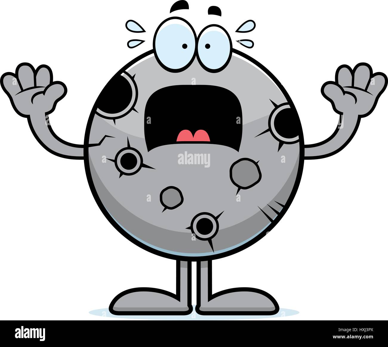A cartoon illustration of the Moon looking scared Stock Vector Image ...