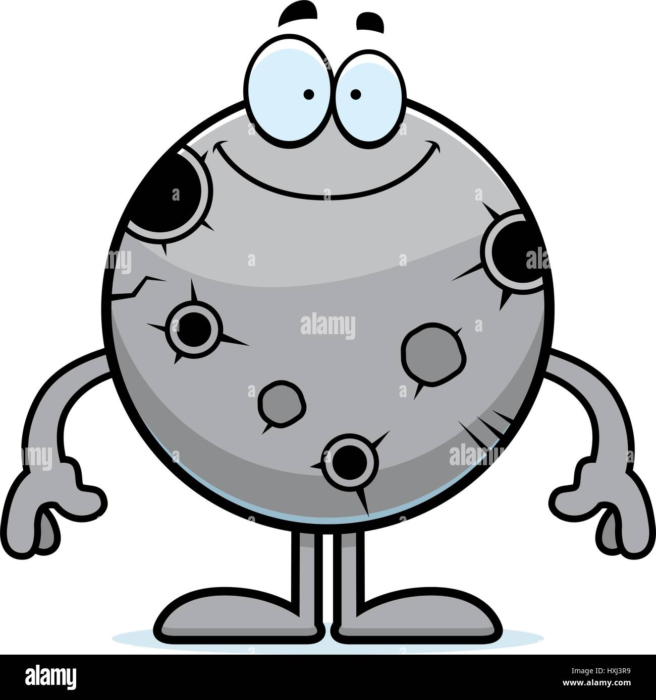 A cartoon illustration of the Moon looking happy Stock Vector Image ...