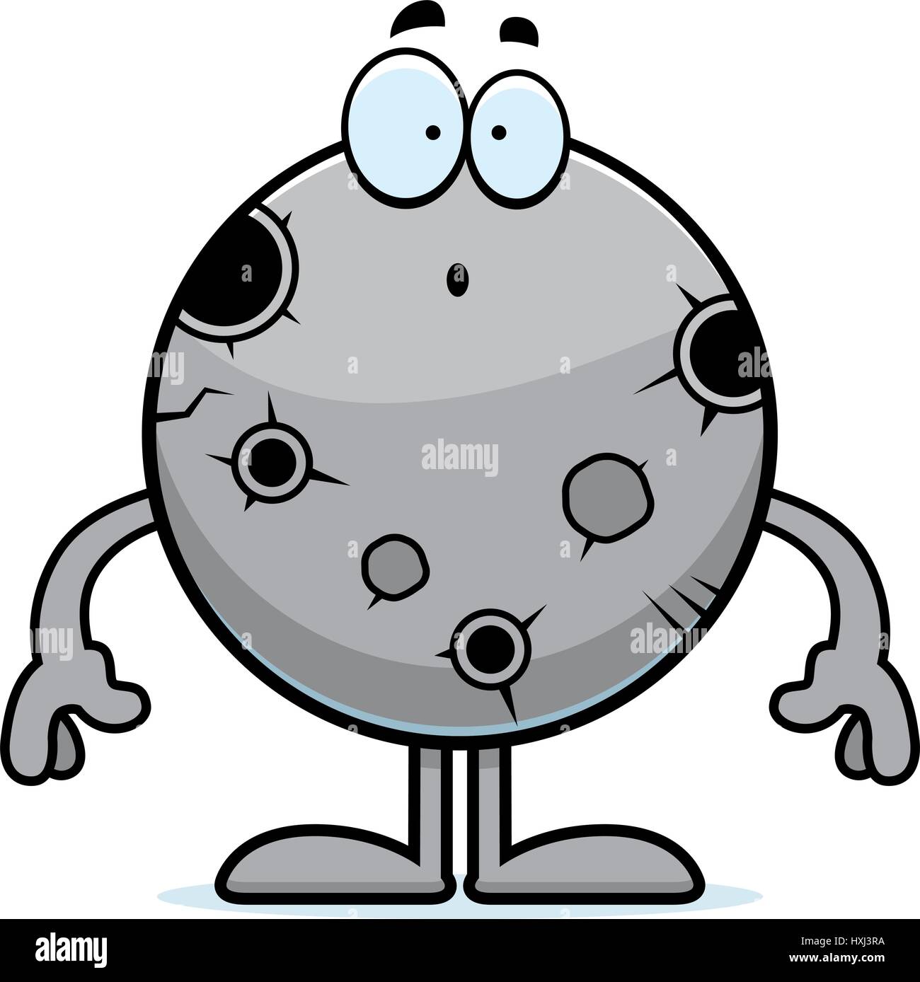 A cartoon illustration of the Moon looking surprised Stock Vector Image ...