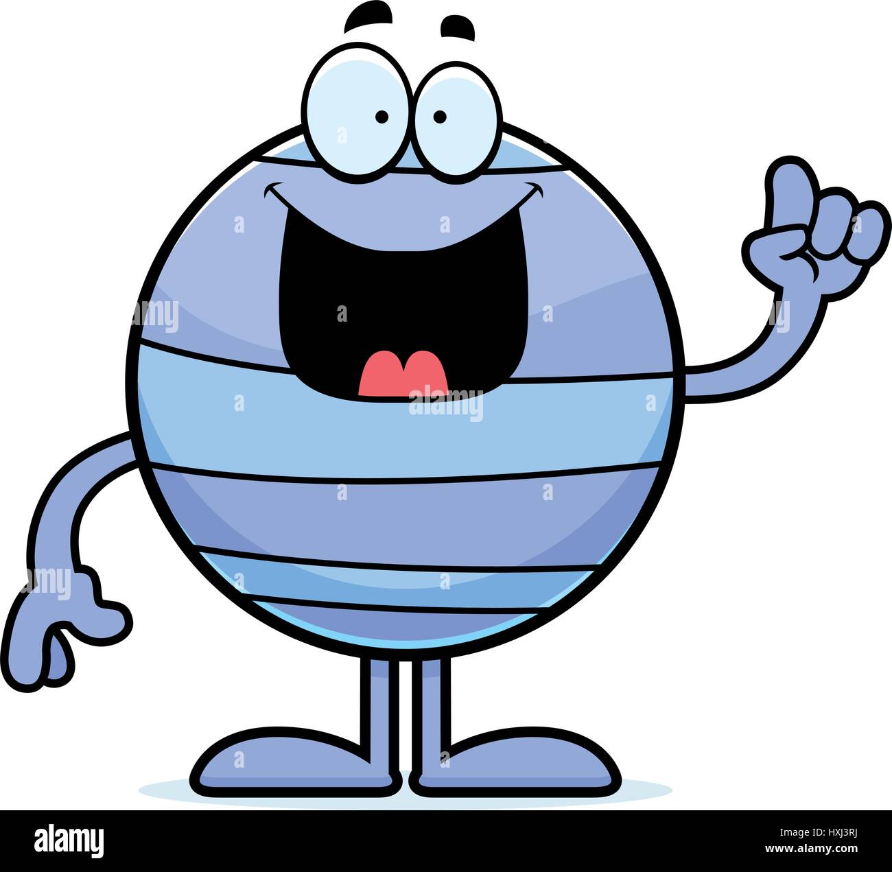 A cartoon illustration of the planet Neptune with an idea Stock Vector ...