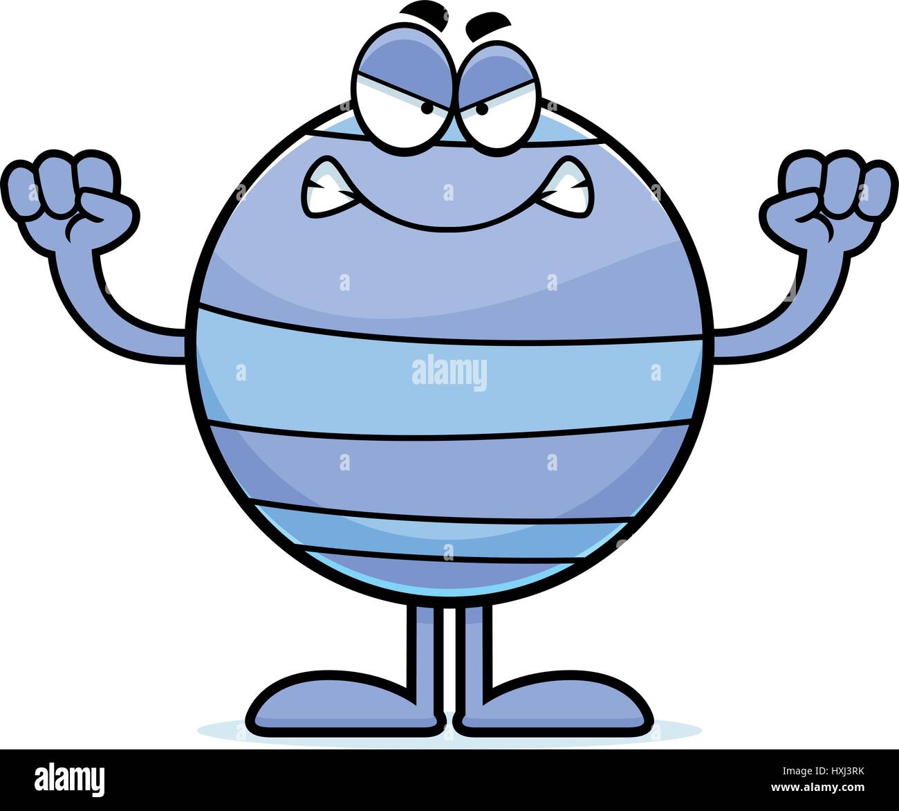 A cartoon illustration of the planet Neptune looking angry Stock Vector ...