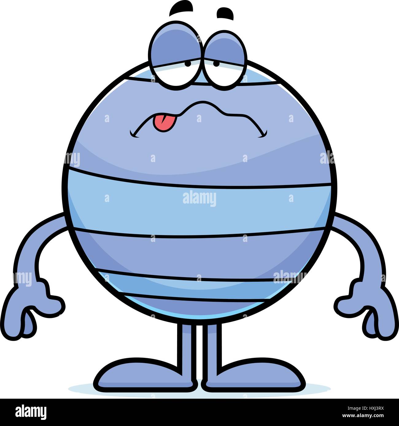 A cartoon illustration of the planet Neptune looking sick Stock Vector ...